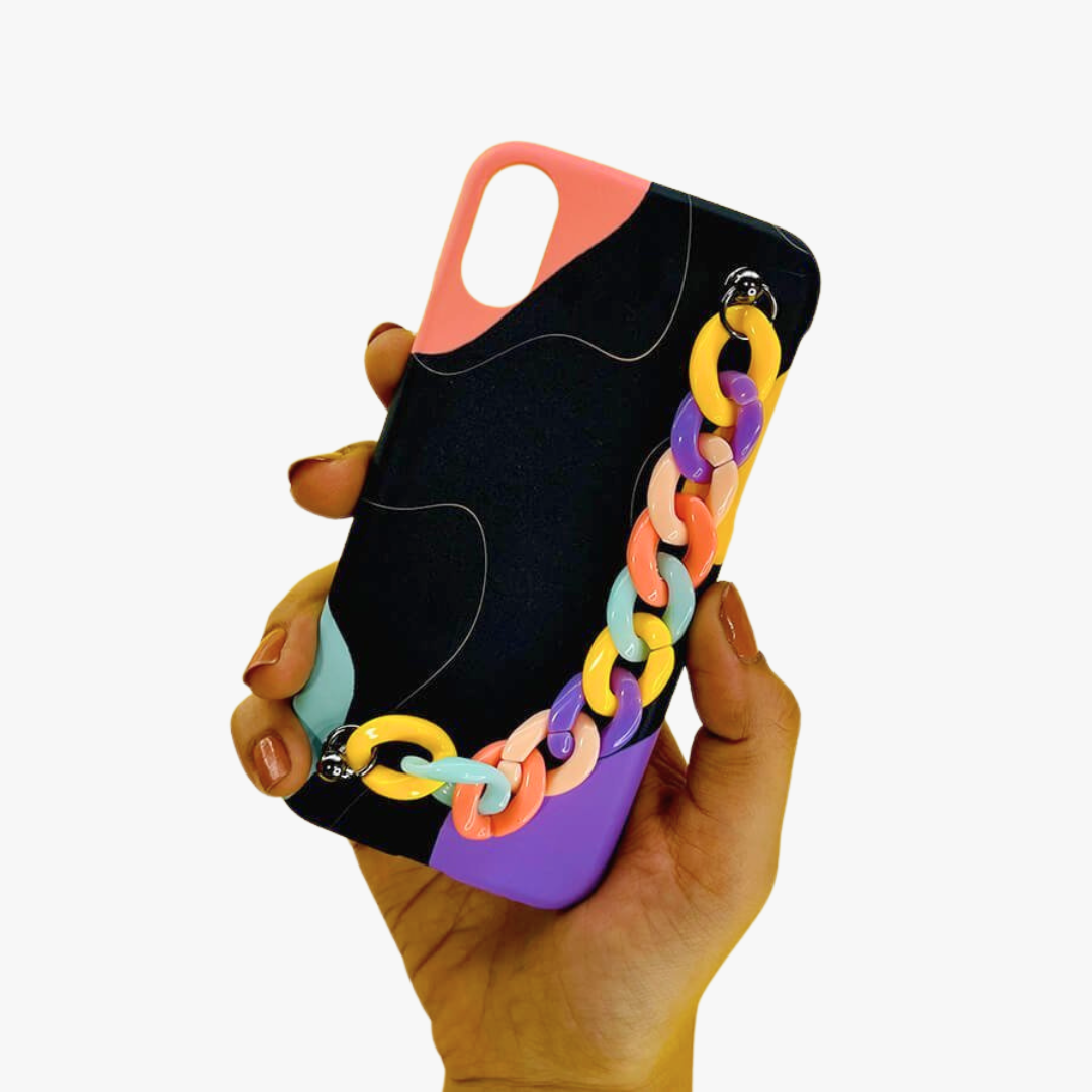 Black Vivid Rainbow Chain Phone Cover – Casebasket