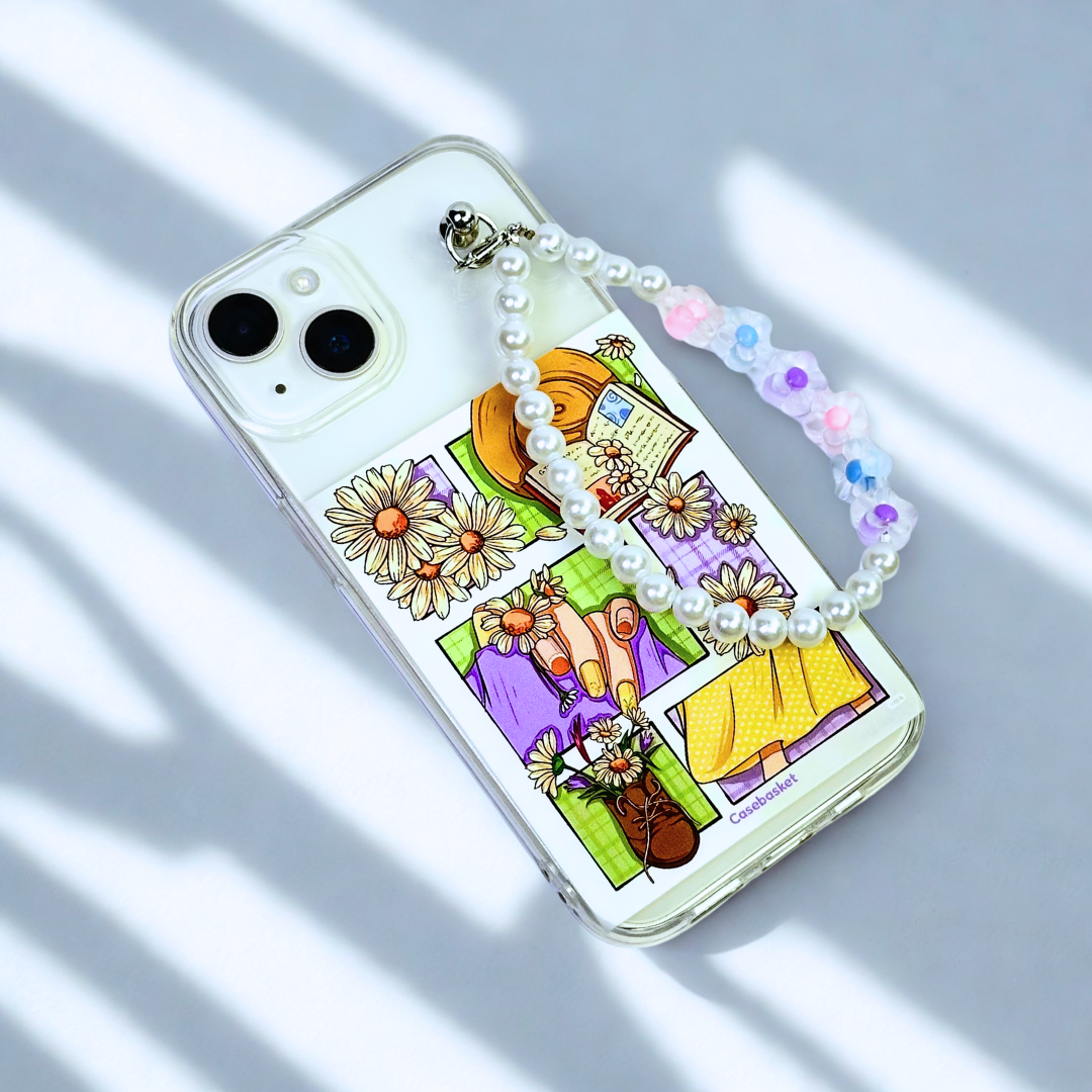 Daisy Outfit Grid Transparent Fall Chain Phone Cover – Casebasket