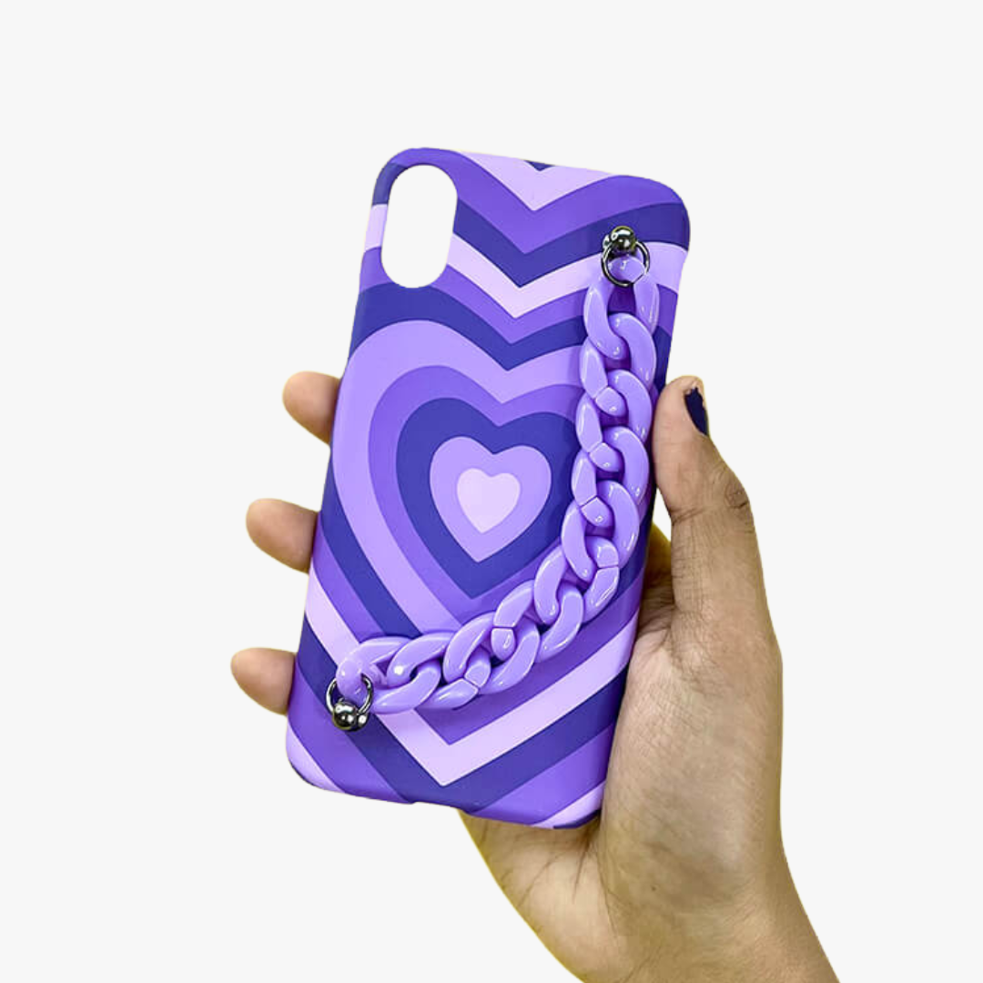 Y2K Heart Purple Chain Phone Cover – Casebasket